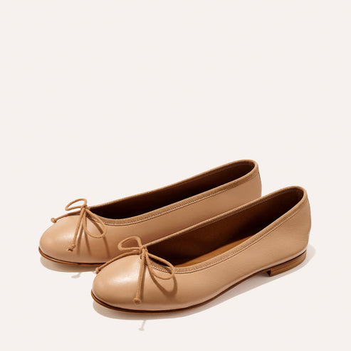 Nude Leather Ballet Flats | The Demi – Margaux