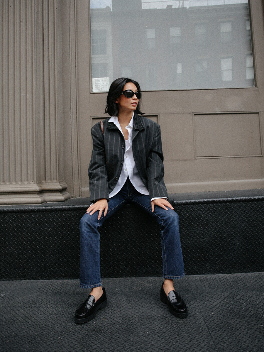 Burgundy Leather Chunky Penny Loafers | The Louisa Loafer – Margaux